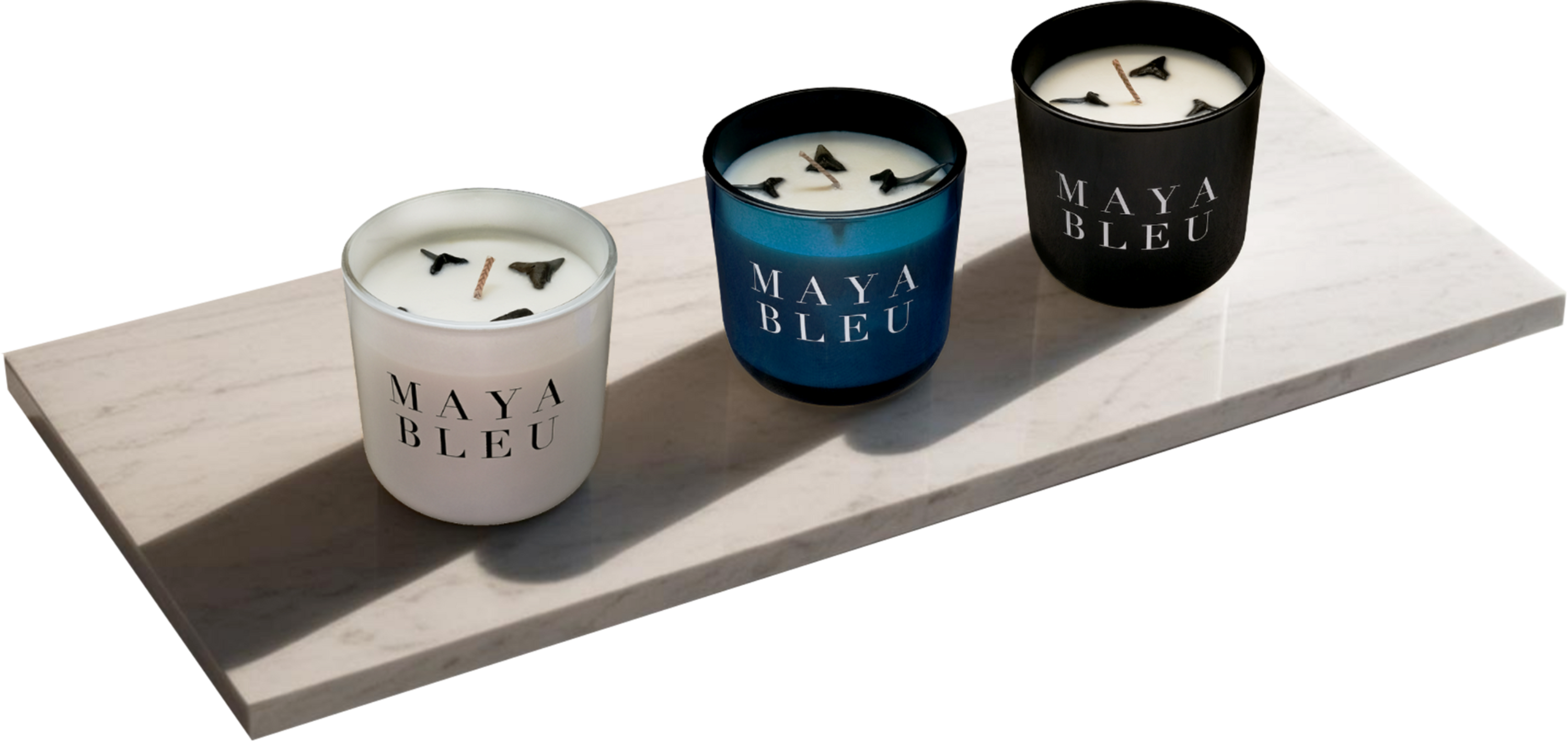 Luxury Soy Shark-Tooth Candles | Maya Bleu